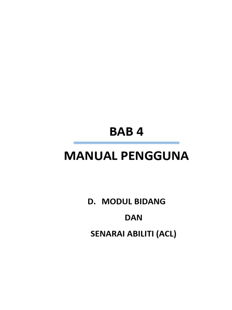BAB 4 - Manual Pengguna - D) Bidang Dan ACL | PDF