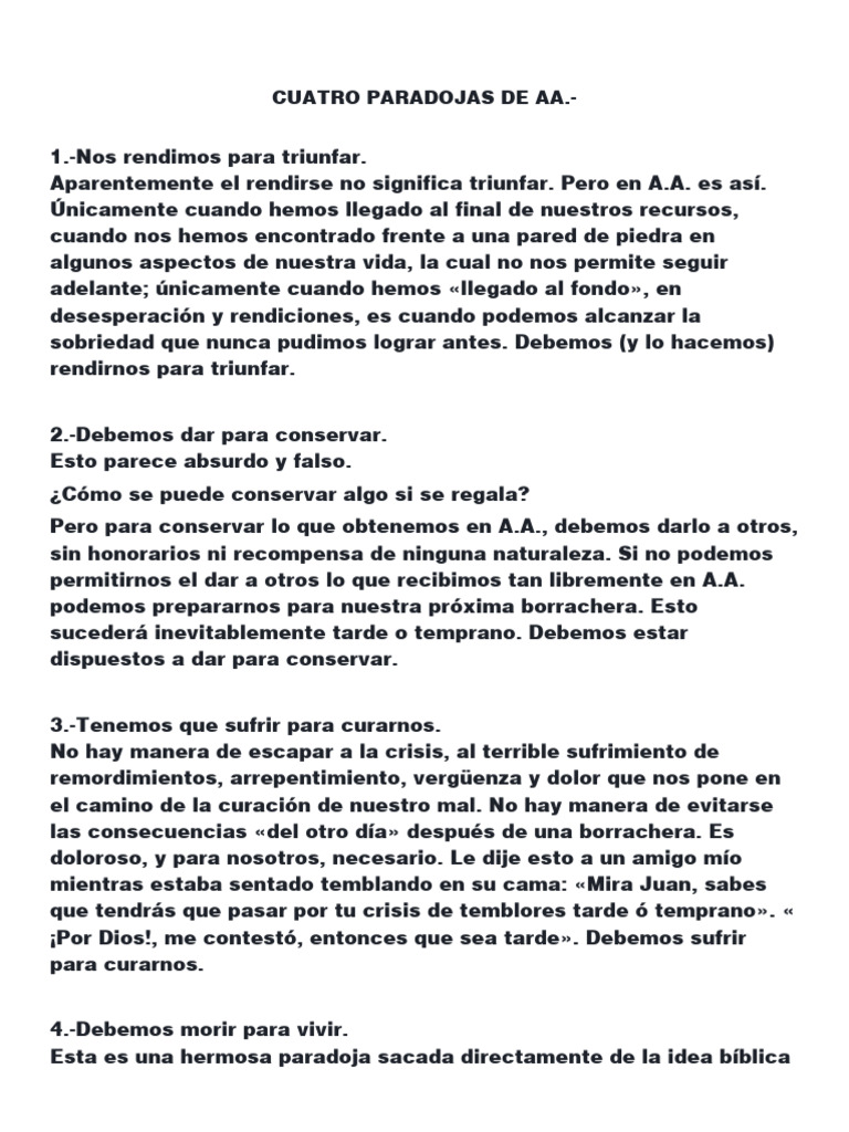 4 Paradojas de AA | PDF