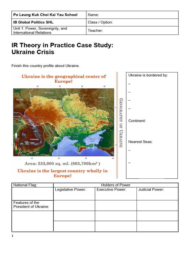Ukraine Case Study Worksheet | PDF | Annexation Of Crimea By The ...