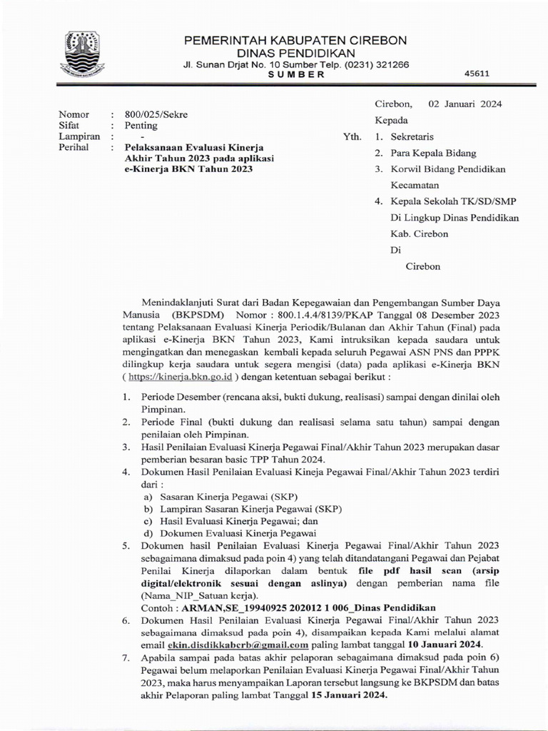 Informasi Ekin BKN 2023 | PDF