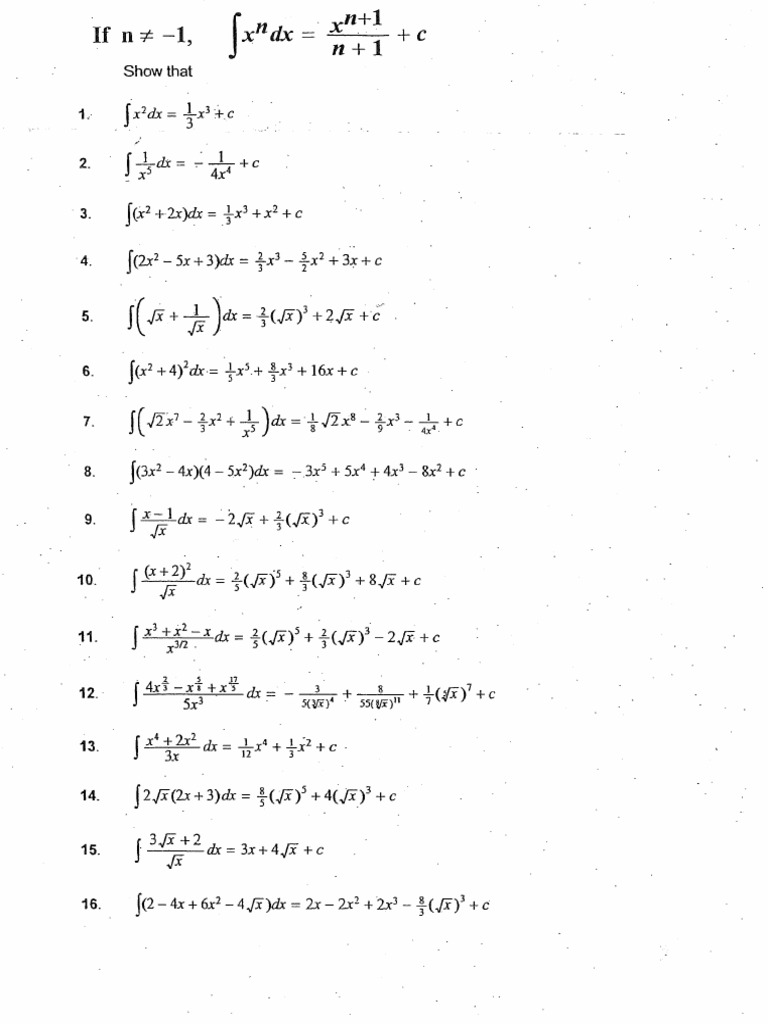Integration-Power Rule | PDF