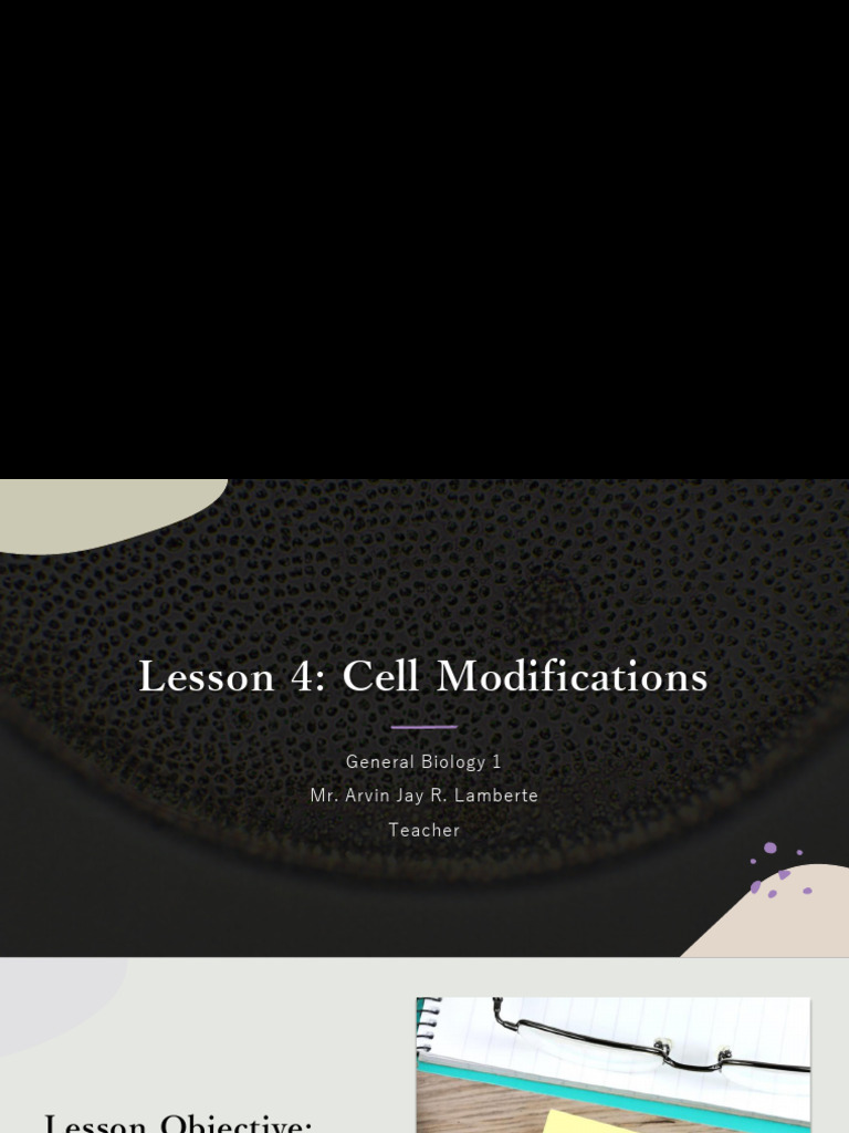 Lesson 4 - Cell Modifications | PDF