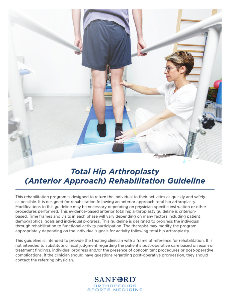 Anterior Hip Replacement Rehab Protocol | PDF | Physical Therapy ...