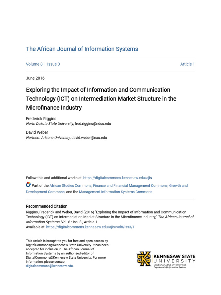 Exploring the Impact of Information and Communication Technology (ICT ...
