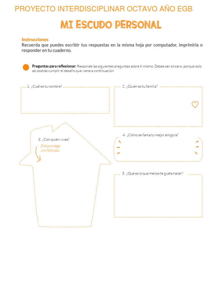 Escudo Personal, Actividad Interdisciplinar | PDF