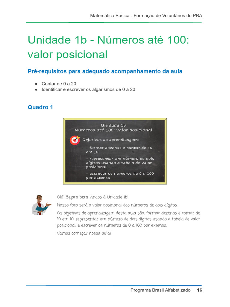 Roteiro 1b | PDF | Matemática | Alfabetização