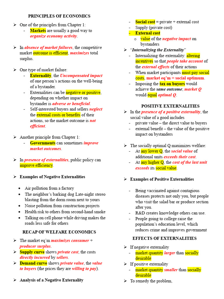 Principles Of Economics Pdf Externality Emissions Trading
