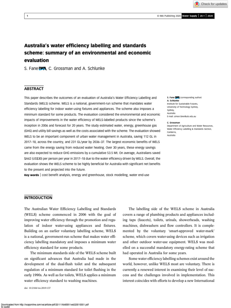 Australia's Water Efficiency Labelling and Standards | PDF | Water ...