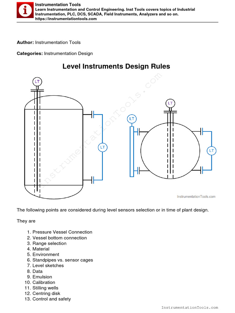 Level Instrumentation Design Basics | Download Free PDF | Colloid ...