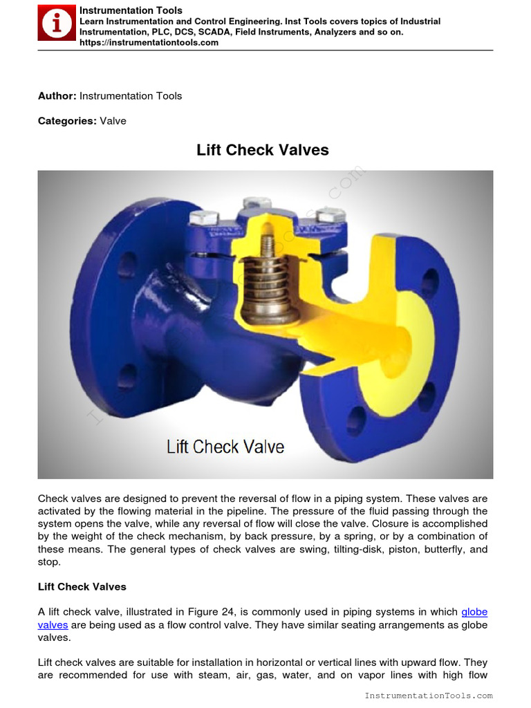 Lift Check Valves | PDF