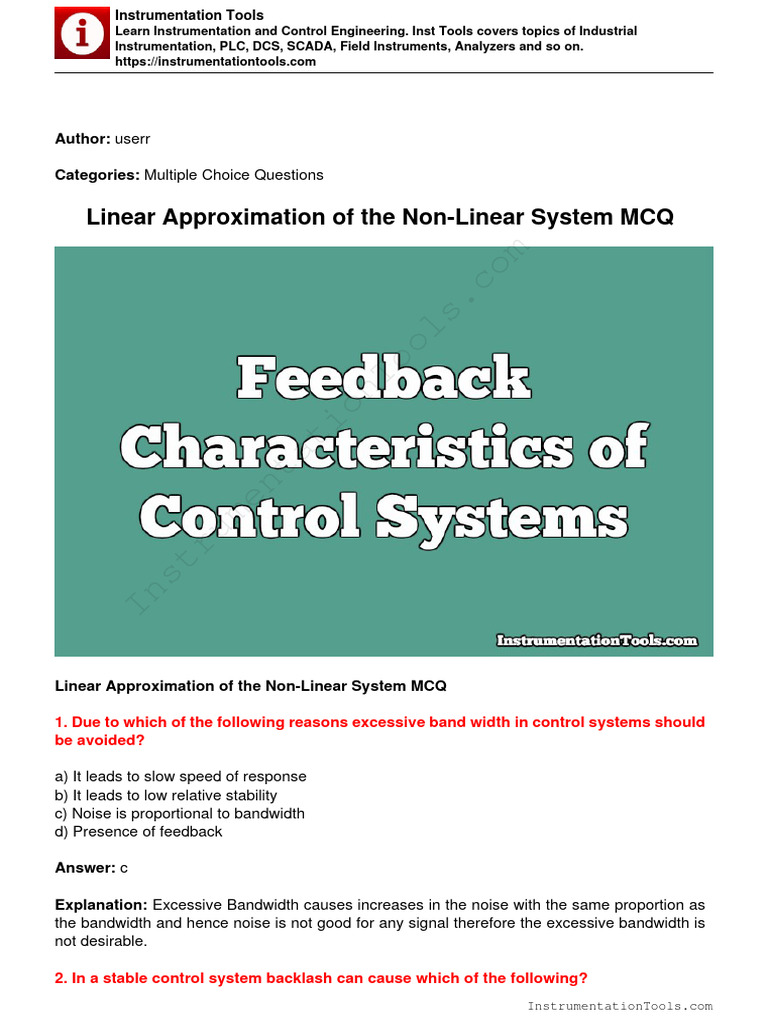 Linear Approximation Non Linear System | PDF | Control Theory ... Linear Approximation Non Linear System | PDF | Control Theory ...
