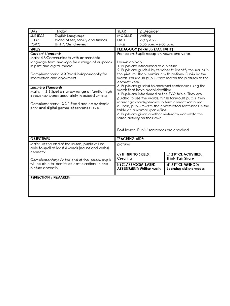 MoLIB Lesson Note | PDF | Word | Subject (Grammar)