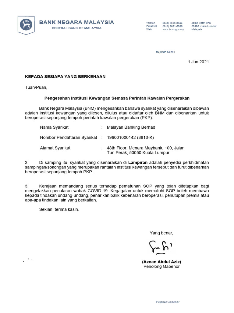 Authority Letter LHDN-Malayan Banking Berhad | PDF