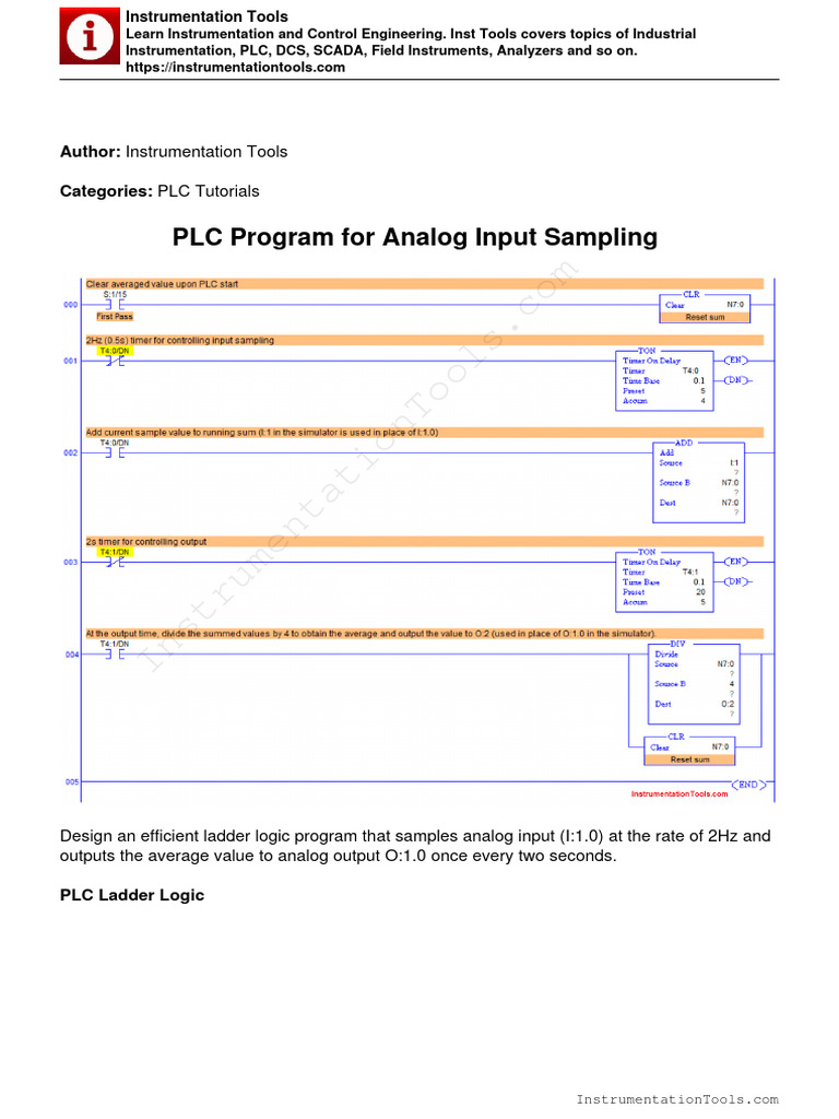PLC Analog Input Sampling | PDF | Technology & Engineering