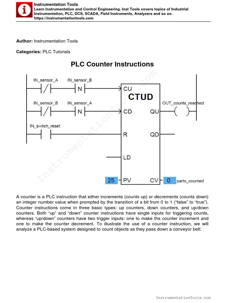 Plc Counter Instructions Pdf Programmable Logic Controller Instrumentation