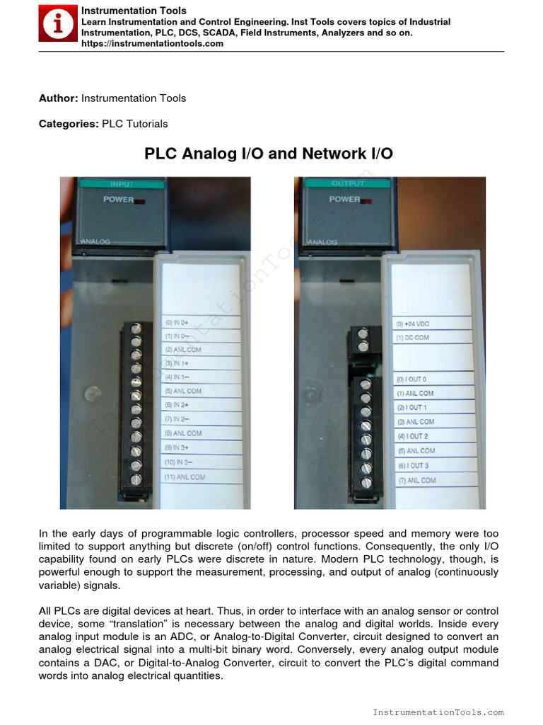 PLC Analog | PDF | Programmable Logic Controller | Analog To Digital ...