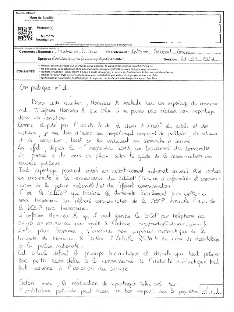 2021 Cas Pratique GPX INT Meilleure Copie | PDF