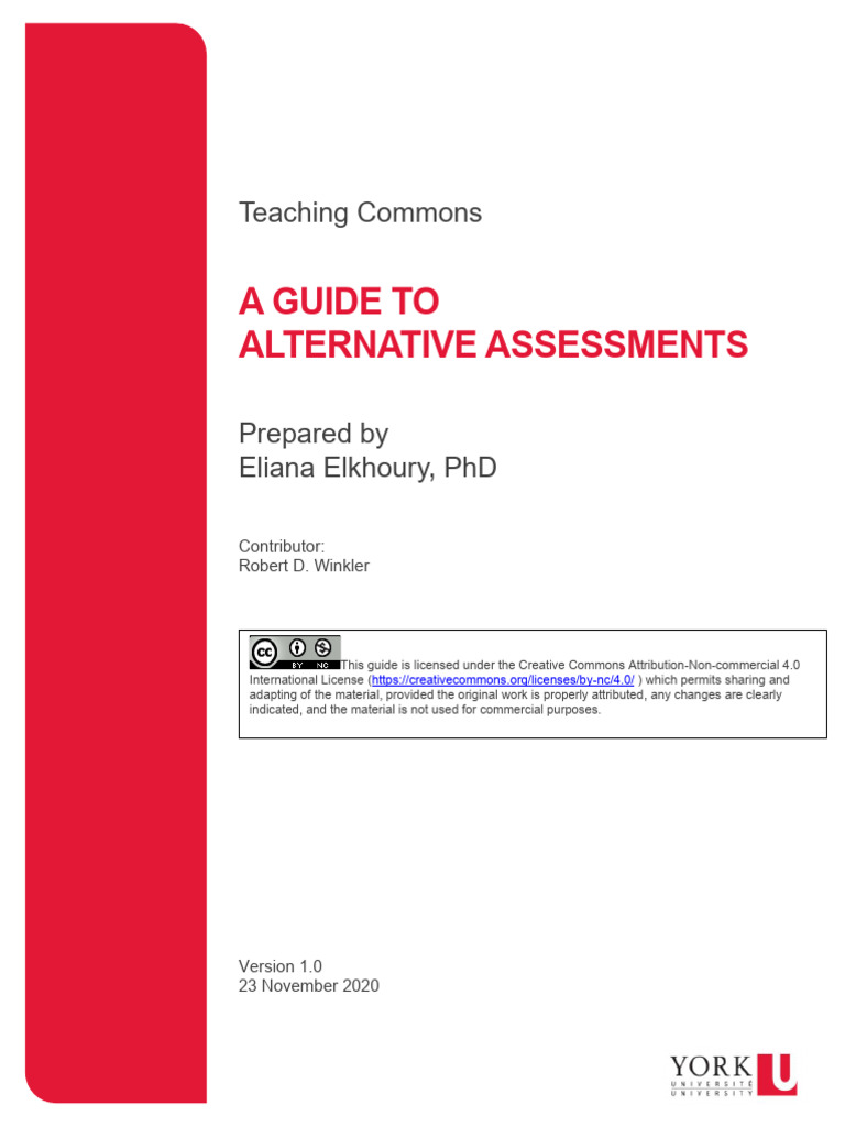 Guide_Alternative_Assessments | PDF | Rubric (Academic) | Storytelling