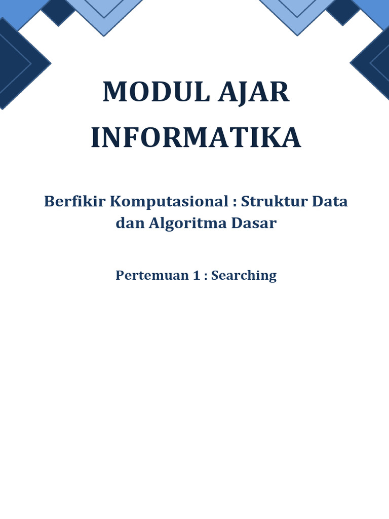Modul Ajar Informatika Berpikir Komputasional | PDF