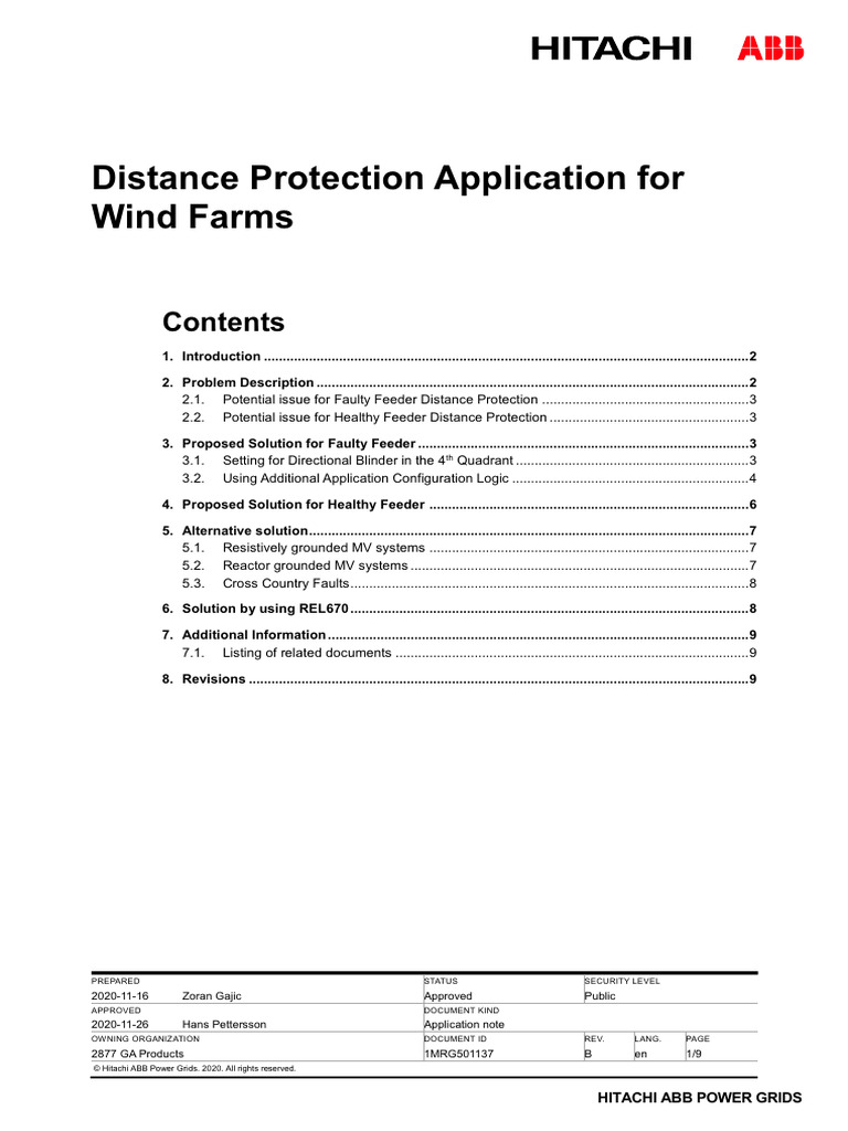 Distance Protection Applicationfor Wind Farms Final | Download Free PDF ...