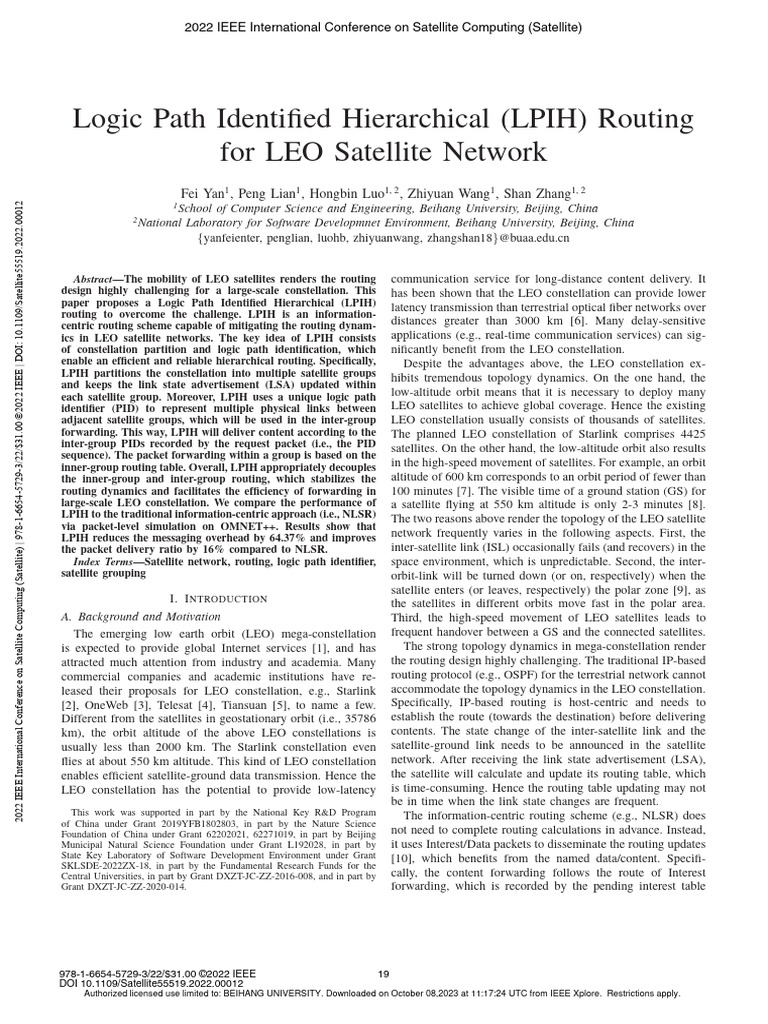 Logic_Path_Identified_Hierarchical_LPIH_Routing_for_LEO_Satellite_Network | PDF | Routing ...