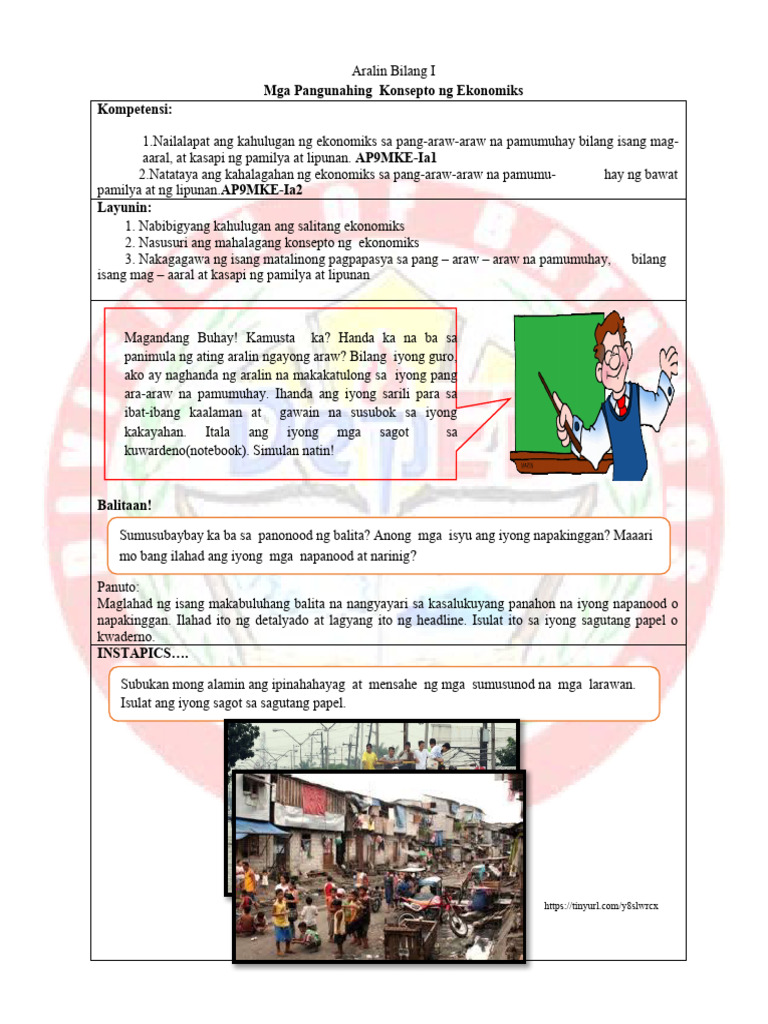 Activity Sheet G9 1st ARALIN 1 | PDF