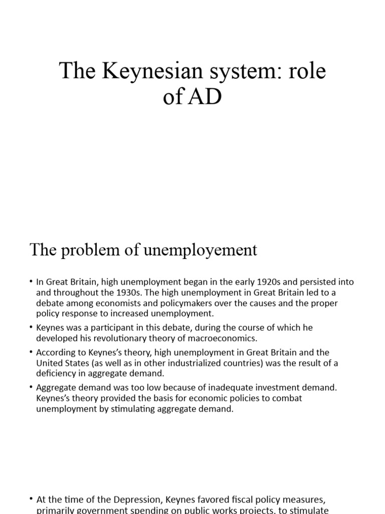The Keynesian System - AD | PDF | Keynesian Economics | Output (Economics)