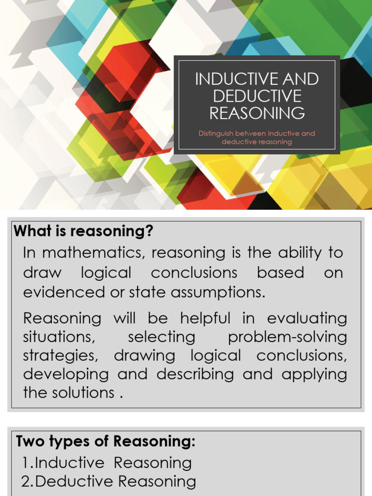 Inductive and Deductive Reasoning | PDF | Inductive Reasoning | Reason