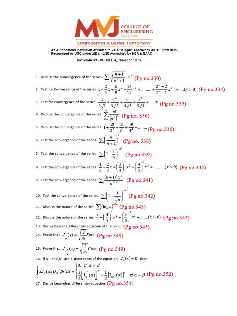 Module 4 - QB - Infinite Series | PDF | Algorithms | Mathematical Objects