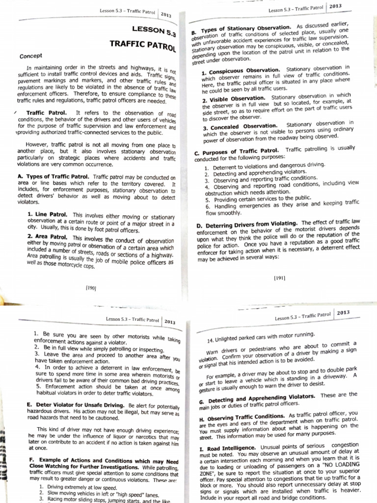 Traffic Patrol | PDF | Traffic | Road