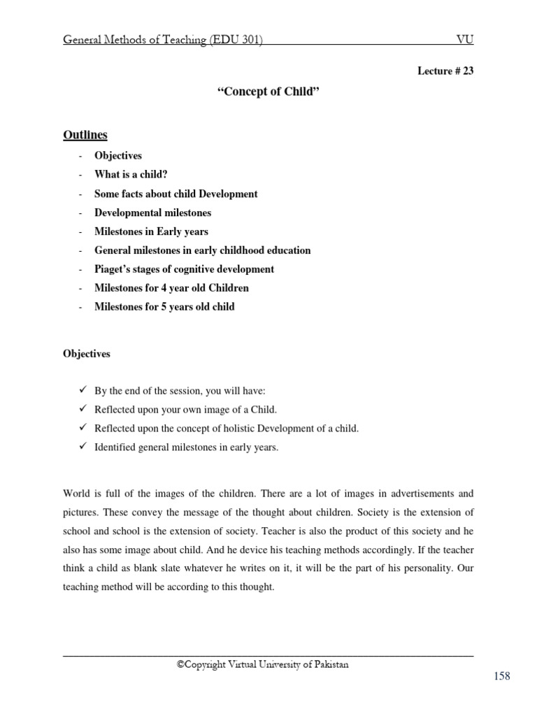 301 Lec.23 To Lec.30 | PDF | Preschool | Cognitive Development