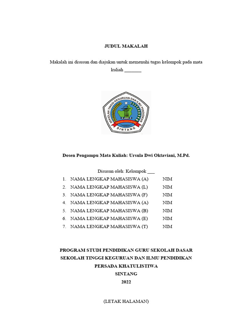 Template Makalah | PDF