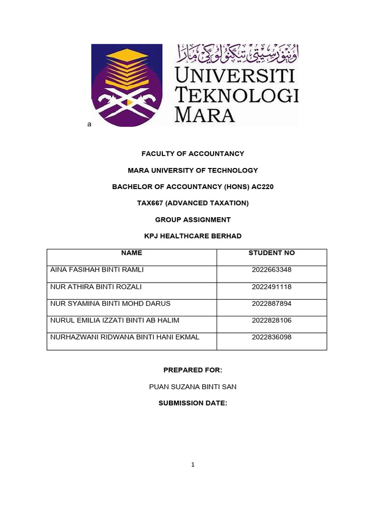 Tax Project KPJ | PDF