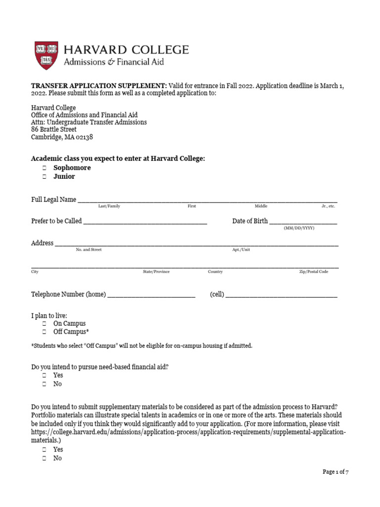 Harvard TR Supplement 2021-2022 | PDF