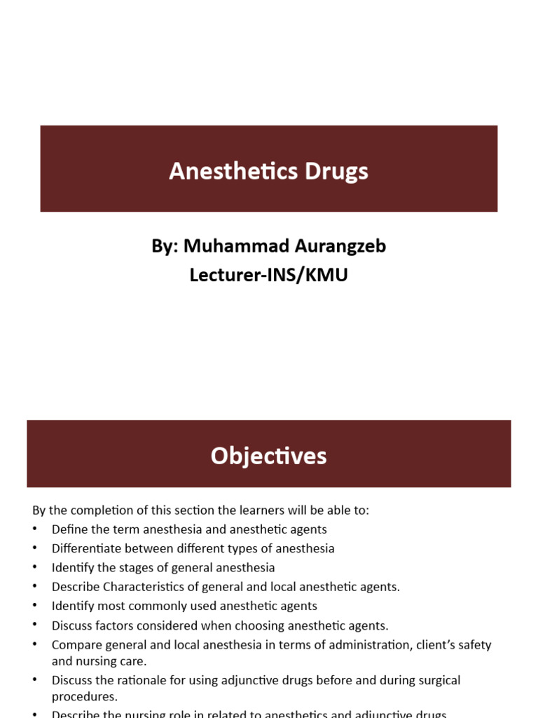 Unit 2 Anesthetic Drugs Pharmacy-II | PDF | Anesthesia | Drugs