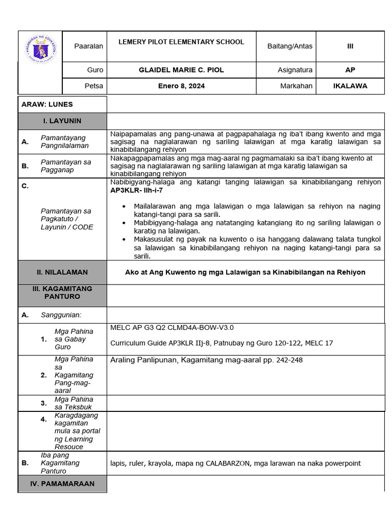 Q2 Ap3 Lalawian W8 Jan8 | PDF