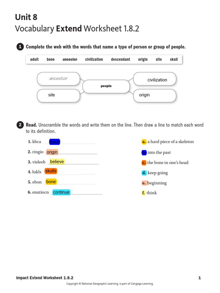 UNIT 8 WORKSHEETS | PDF