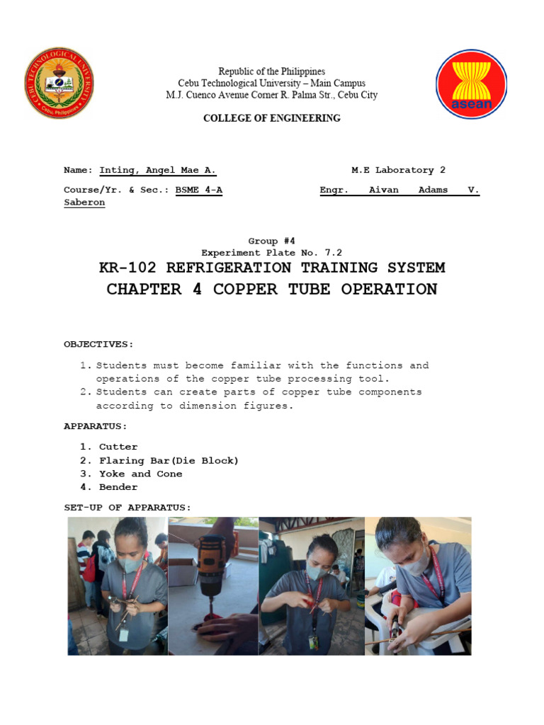 Plate 7.2 COPPER TUBE OPERATION | PDF | Experiment | Reliability ...