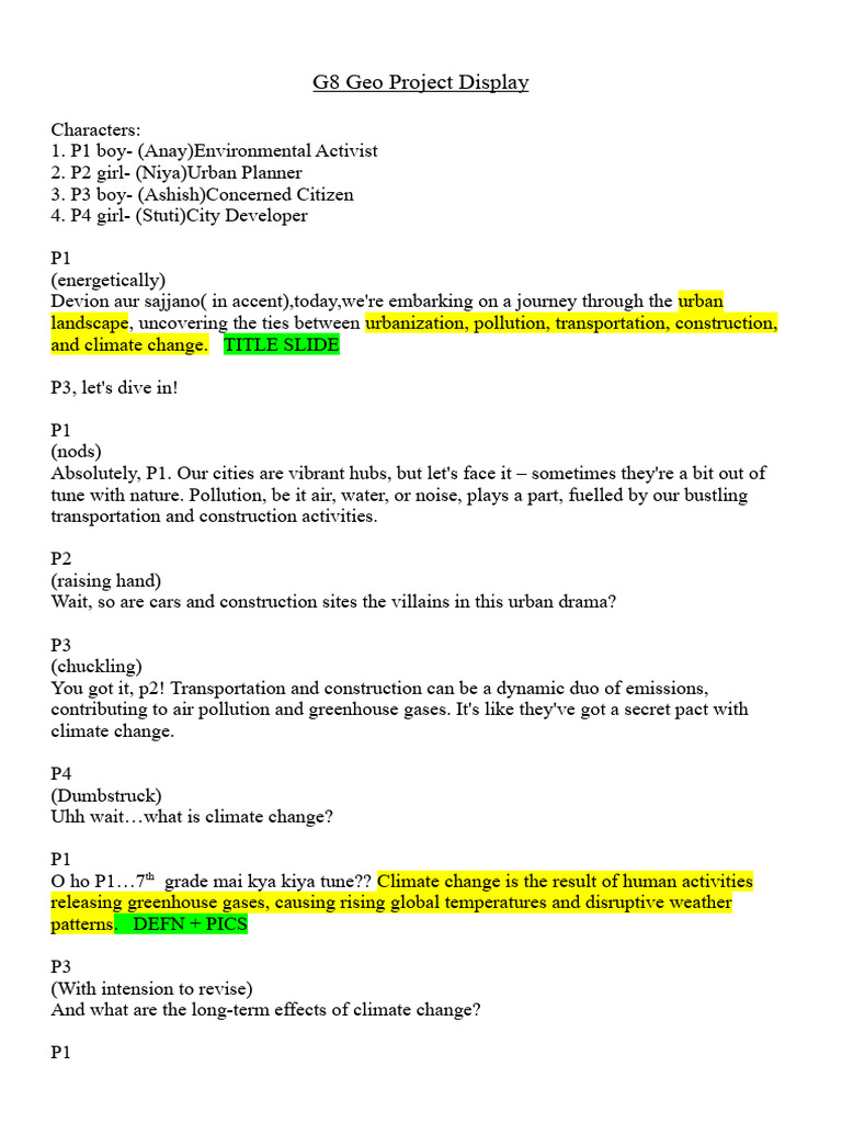 Geography Project Script Edited | PDF | Climate Change | Climate