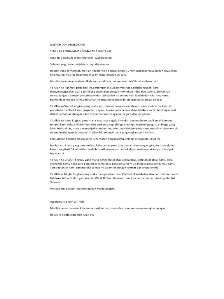 Teks Doa PKKMB | PDF | Agama & Spiritualitas