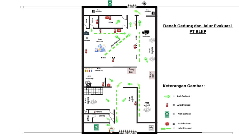 Denah Gedung Dan Jalur Evakuasi PT BLKP | PDF