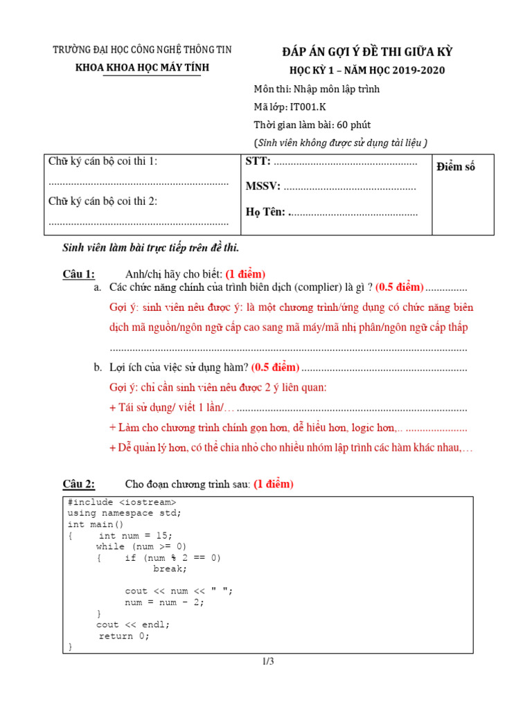 DeThi NMLT GK DapAn | PDF