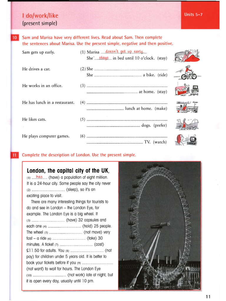 Present simple with key GRAMMAR IN USE ELEMENTARY | PDF