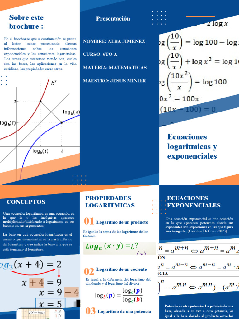 Ecuaciones Logaritmicas y Exponenciales 20231208 215555 0000 | PDF | Exponenciación | Logaritmo