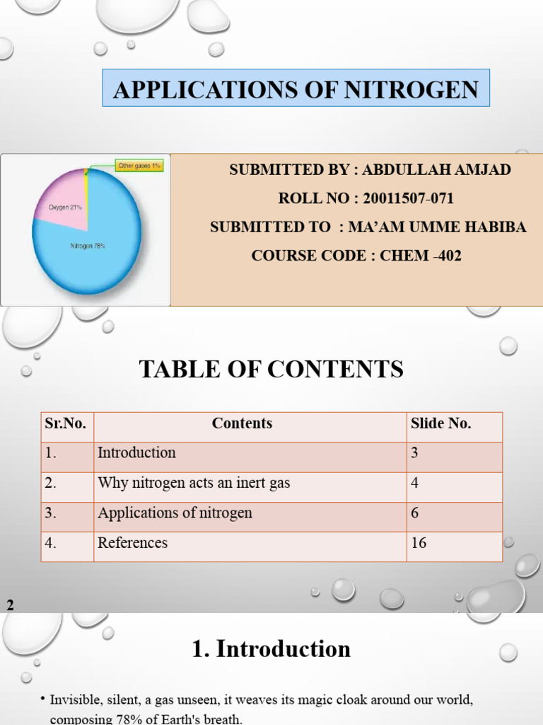 Key Applications of Nitrogen | PDF | Nitrogen | Fertilizer