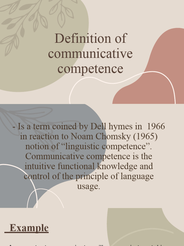 Definition of Communicative Competence | PDF | Sociolinguistics | Learning