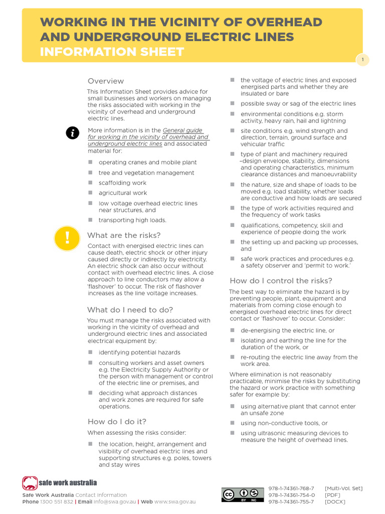 Overhead Underground Electric Lines Information Sheet | PDF