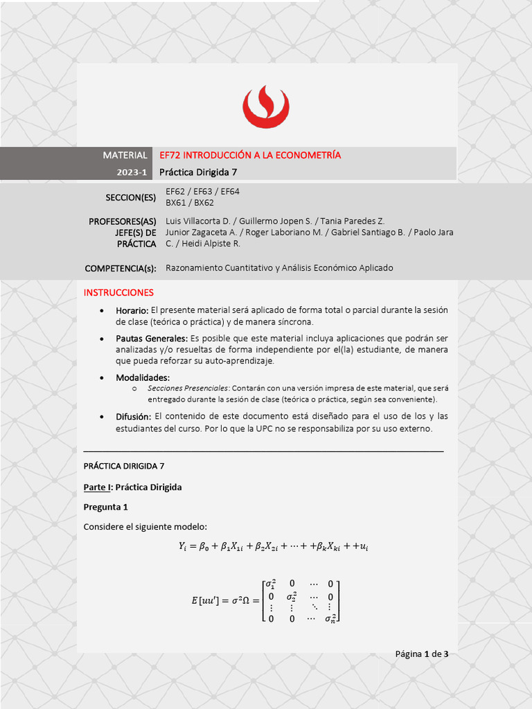 Ef72 Introducción A La Econometría: Material | PDF | Estimador | Matemáticas Aplicadas
