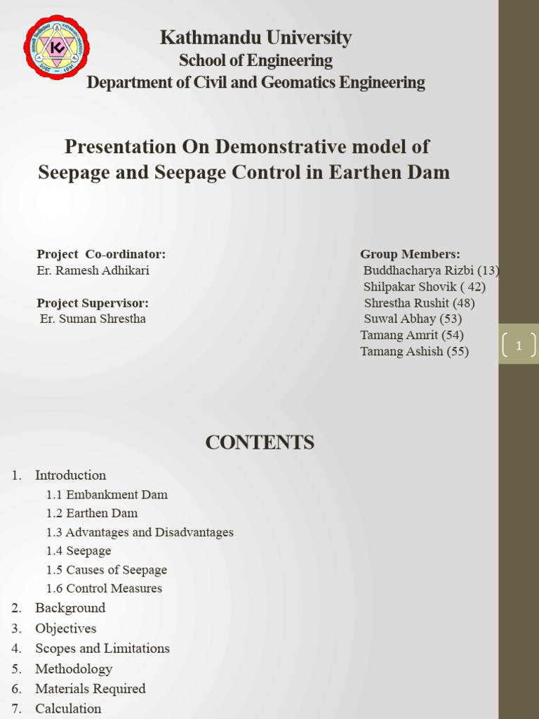 Dam Presentation Pdf Dam Soil Mechanics
