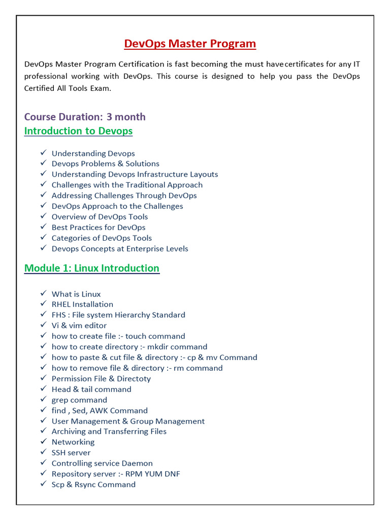 DevOps Master Program PDF | PDF | Cloud Computing | Distributed Computing Architecture
